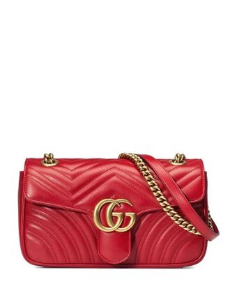 Gucci Hobo Bags - Gg Marmont Chain Shoulder Bag - Gr. unisize - in Rot - f&uuml;r Damen