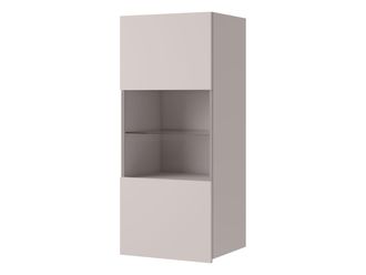 Mirjan24 H&auml;ngevitrine Calabrini BR05, Grifflose &Ouml;ffnen, Stauraumvitrine Vitrinenschrank, Hochschrank, Wohnzimmer Highboard, Schrank, Vitrine (Cashmere, ohne Be