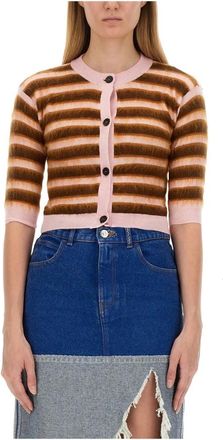 Marni Femme, Pulls, Multicolore, Taille: 38 FR Wool Cardigan With Stripe Pattern