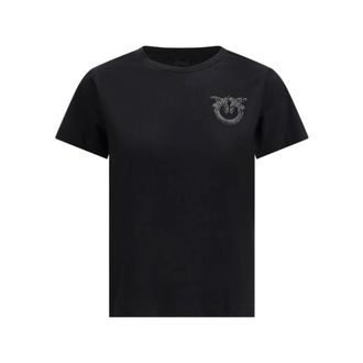 Pinko T-Shirt mit gesticktem Logo - - Tops - Damen - Schwarzk - XS