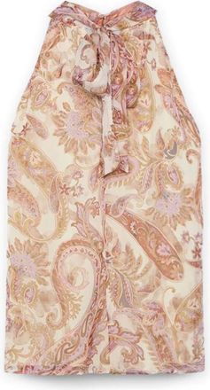 Fiorella Rubino Femme, Tops, Rose, Taille: 48 FR Haut Imprim&eacute; Cachemire