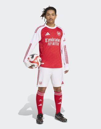 adidas Arsenal - Maillot 25/26 domicile authentique à manches longues - Écarlate/blanc-Rouge