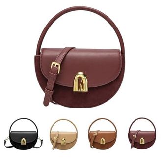 Generic Petit sac &agrave; bandouli&egrave;re en cuir pour femme, petit sac &agrave; main sous les bras, sacoche &agrave; rabat avec sangle r&eacute;glable, cadeau de No&euml;l, de travail, Rouge, 1