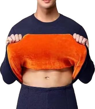 Generic Quick Men Ensemble de sous-v&ecirc;tements thermiques &agrave; col haut pour homme et femme Pantalon Qiu Jie Qiu &eacute;pais et rembourr&eacute; dans un ensemble de deux t-shir