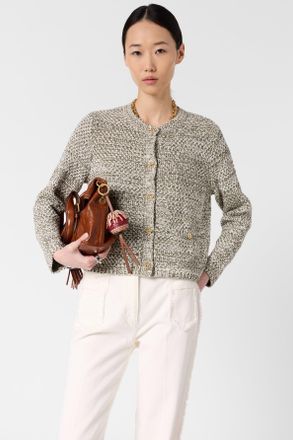 Gerard Darel Gilet chin&eacute; &agrave; boutons dor&eacute;s - LEORA - Vert Kaki