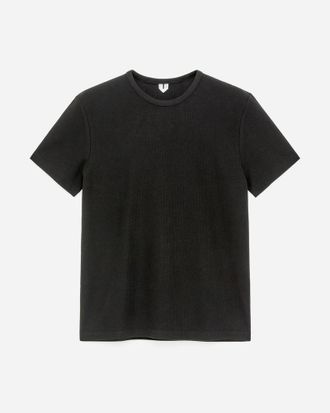 Arket K&ouml;rpernahes Baumwoll-T-Shirt -Schwarz