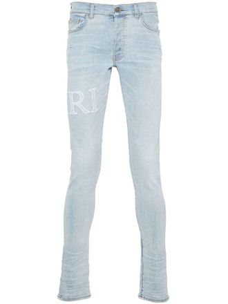 Amiri jean &agrave; logo appliqu&eacute; - Bleu
