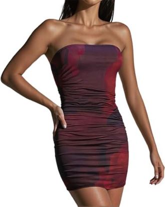 Generic Robe Soiree Femme Chic Robe Cocktail Robe Moulante Imprimée Printemps/Été Nouveauté Tendance pour Femmesrobe de Soirée Robe de Bal