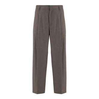 Darkpark Stretch-Viskose-Mischung Hose mit Karomuster - - Trousers - Herren - Braun - S