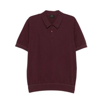 Brioni Homme, Tops, Rouge, Taille: XL Polo en Piqu&eacute; de Coton