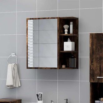 vidaXL Vidaxl - Armoire &agrave; miroir de salle de bain Ch&ecirc;ne fum&eacute; 62,5x20,5x64 cm