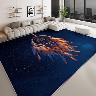 Generic Tapis Bleu Fonc&eacute; Lavable pour Salon, Tapis &agrave; Poils Courts Antid&eacute;rapant R&ecirc;veur &Eacute;l&eacute;gant Attrape-R&ecirc;ves Ciel &Eacute;toil&eacute; pour Enfants Bureau Salle &agrave; Manger Cui