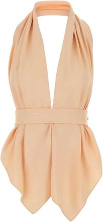 Alberta Ferretti Femme, Tops, Orange, Taille: 36 FR Top en satin p&ecirc;che