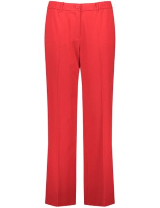 Samoon Damen Gepflegte Hose mit weitem Bein Greta unifarben regul&auml;re L&auml;nge Power Red 42
