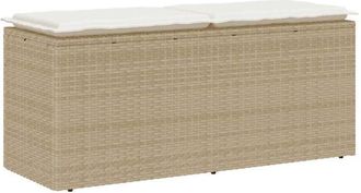 vidaXL Vidaxl - Banc de jardin en r&eacute;sine tress&eacute;e avec coussin &eacute;pais 110x40x44 cm - R&eacute;sistant aux UV - Capacit&eacute; de charge 110 kg - Housse amovible