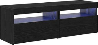 vidaXL Vidaxl - Meuble tv 2 pcs Noir 60 x 35 x 40 cm Bois dingénierie