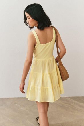 Next Sommerkleid Gestuftes Minikleid mit eckigem Ausschnitt (1-tlg)
