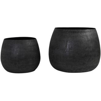 Light & Living Light&living - Topf Deco Set von 2 Genolu Matt Schwarz - &Oslash;39x29 +
