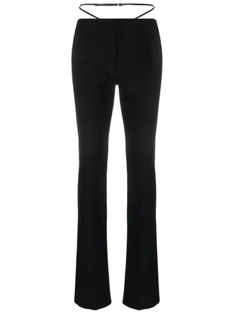 Dsquared2 pantalon évasé à détail de sangle - Noir