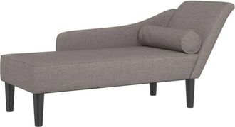 vidaXL Chaise longue avec coussins taupe tissu Vidaxl