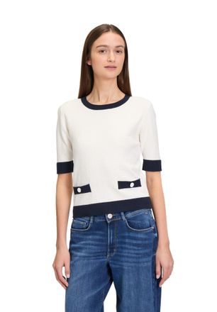 Betty & Co Damen 5886/3077 Pullover, Cream/Dark Blue, 42