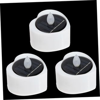 Yardwe 3stücke Solar Led-kerzen Außenbeleuchtung Flammenlose Kerzen Solarbetriebene Teelichter Für Garten Heimdekoration Kerzenlichtlampen