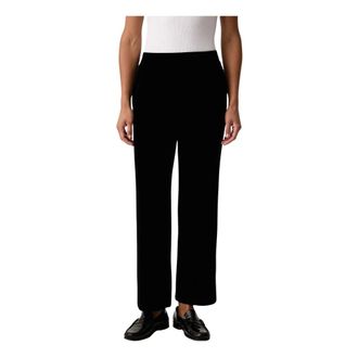 A|X Armani Exchange Pantalon droit en velours avec logo imprim&eacute; - Femme - Pantalons - Noir - Taille: 36 FR