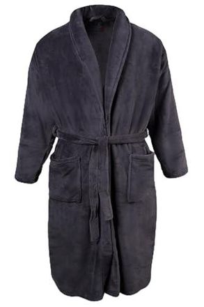 JP1880 Hommes Jusquau 7XL - Peignoir/Robe de Chambre. Mati&egrave;re Ultra-Douce. Ceinture, Grandes Poches et col ch&acirc;le. Gris 8XL 701445180-8XL