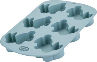 Dr. Oetker Silikon-Backform Mini H&auml;schen, Vintage Oster Manufaktur, 6er Set, hochwertiges Platinsilikon, Pastellgr&uuml;n, Temperaturbest&auml;ndig