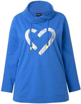 Ulla Popken Sweatshirt Sweatshirt Herz Stehkragen Langarm
