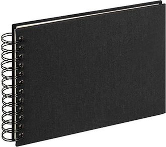 Walther Design Fotoalbum schwarz 23 x 17 cm Spiralalbum Leinen, Cloth SA-509-B