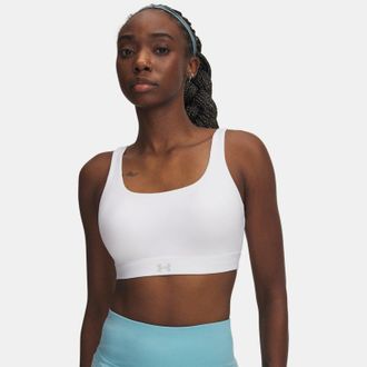 Under Armour Effortless High Sport-BH f&uuml;r Damen Wei&szlig; / Halo Grau XL D-DD