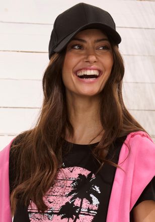 DELMAO Baseball Cap DELMAO, Damen, schwarz, Baumwolle, unifarben, Caps, mit verstellbaren Riemen f&uuml;r SIE und IHN