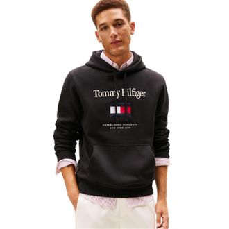 Tommy Hilfiger Hoodie zum &Uuml;berziehen f&uuml;r Herren, bestickt, leger (Schwarz)