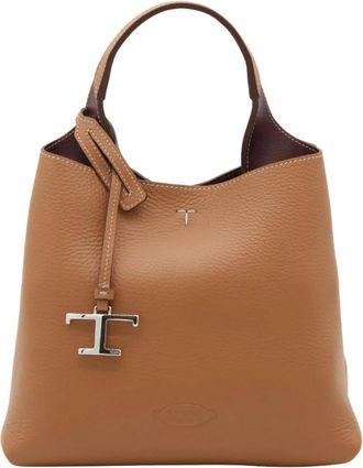 Tod's Tods Hobo Bags - Structured Tote Bag With Smooth Pebbled Texture - Gr. unisize - in Braun - f&uuml;r Damen