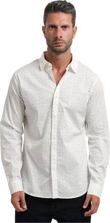 A|X Armani Exchange Chemise imprim&eacute;e en coton - Homme - Chemises - Blanc - Taille: XL