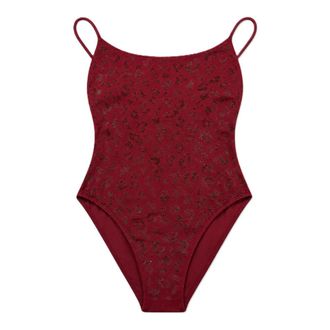 MC2 Saint Barth Cecille Einteiler Rundhalsausschnitt Badeanzug Mit Tr&auml;gern - - Swimwear - Damen - Rot - XS