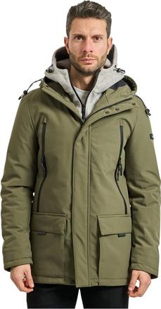 Yes-Zee YES Zee, Homme, Vestes, Vert, Taille: XL Manteau zipp&eacute; &agrave; effet polaire