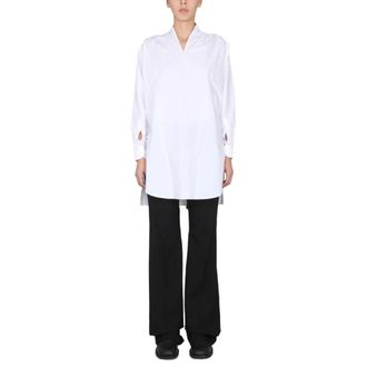 Raf Simons Femme, Blouses et Chemises, Blanc, Taille: 38 FR Chemise en coton &agrave; col en V