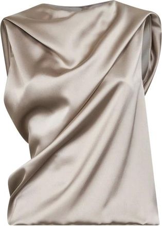 Blanca Vita Femme, Tops, Gris, Taille: 40 FR Tafoly Draped Top