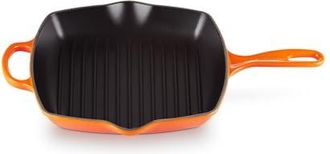 LE CREUSET Skillet Gril en Fonte Émaillée, Carré, 26 cm, 2,86 kg, Volcanique, 20183260900422