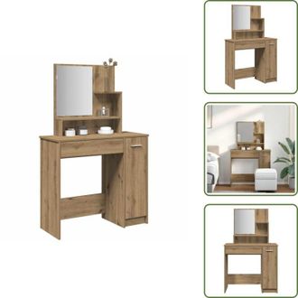 vidaXL VidaXL Schminktisch mit Spiegel Artisan-Eiche 86,5x35x136 cm