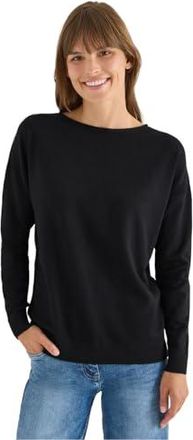 Cecil 3015530 Pull avec détails structurés, Noir, M Femme
