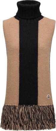 Moncler Moncler Poncho En Laine, Cachemire Et Mohair, Femme, Beige, Taille: Uni