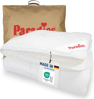 Paradies Winterdecke 155x220 cm - Prima Duett Bio, kuschelige + warme Winterbettdecke 155x220, Steppdecke