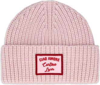 Giada Benincasa bonnet en maille nervurée à patch logo - Rose