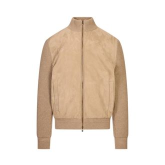 Agnona Caban mit englischem Rippstrick aus Kaschmir - - Knitwear - Herren - Braun - XL