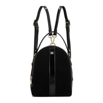 Kazar Kompakter Rucksack aus Wildleder und Lackleder - - Bags - Damen - Schwarzk - ONE SIZE