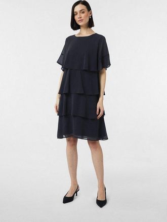 Comma Minikleid Kleid Kurzes Volantkleid aus Crêpe-Chiffon