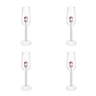 TOPBATHY 4 St&uuml;ck Ros&eacute; Sektglas Diamant Glaskelch S&uuml;&szlig;es Weinglas Draussen Niedlich Toasten Bar Weingl&auml;ser Stielweingl&auml;ser Fl&ouml;te Glas Kreatives Glas Weinkelch Le